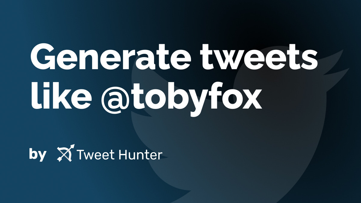 Generate Tweets like @tobyfox with AI
